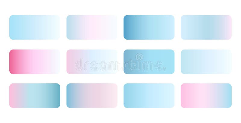 Bright Blue Color Gradient Shades Collection Design Stock Vector ...