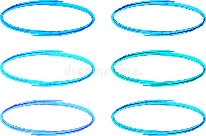 Bright Blue Colorful Artwork Ellipses Set Vector Stock Vector ...