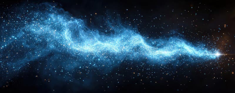 Bright Blue Cosmic Energy Stream with Sparkling Particles Stock Image ...