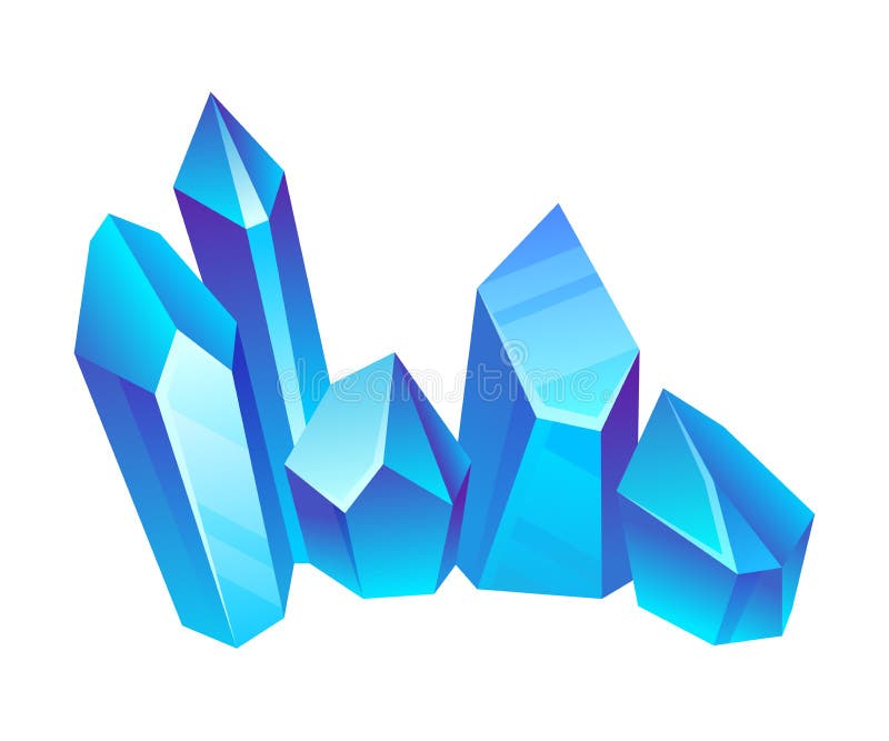 Bright Crystals or Quartz and Faceted Stones Vector Set Stock Vector ...