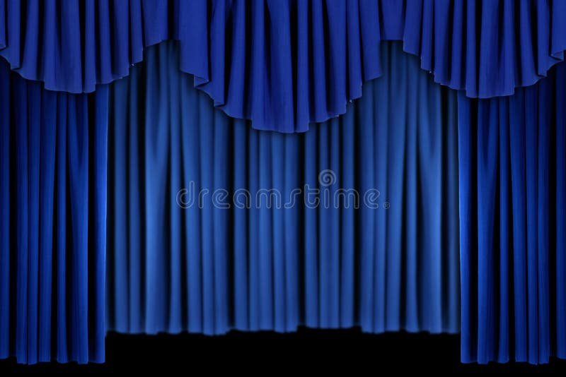 Bright Blue Curtain Drape Background Stock Illustration - Illustration ...
