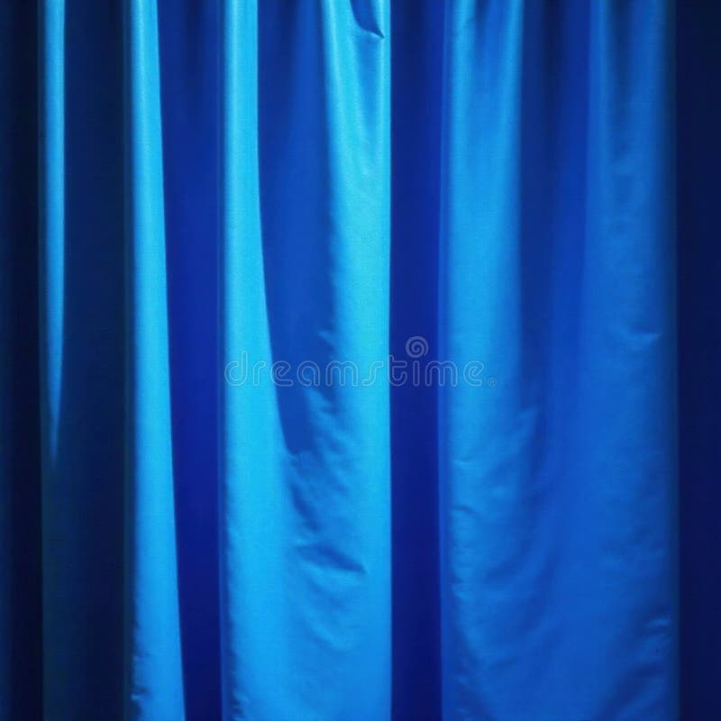 Bright Blue Curtain, Sharp Spotlight on Fabric Texture, Texture, Stage ...