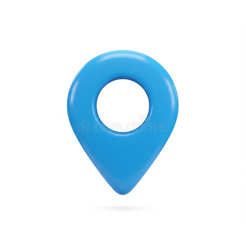 Blue 3D Location Pin Icon Marker Pointer Navigation App Map GPS Sign ...