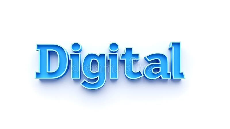 Bright Blue Digital Text Against a Plain Background Showcasing Modern ...