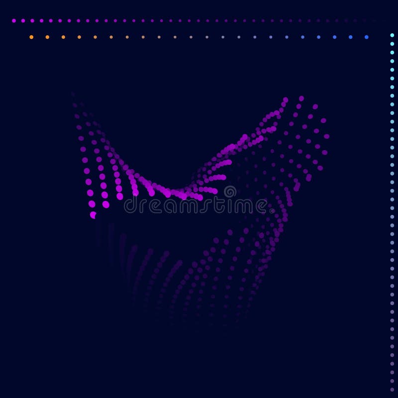 Bright Blue Dot Particles Light Space Data Background. Concept ...