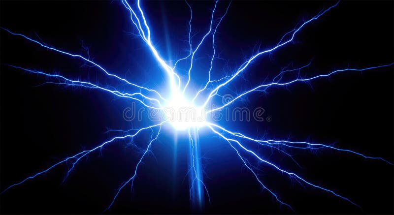 A Bright Blue Electric Discharge Stock Illustration - Illustration of ...