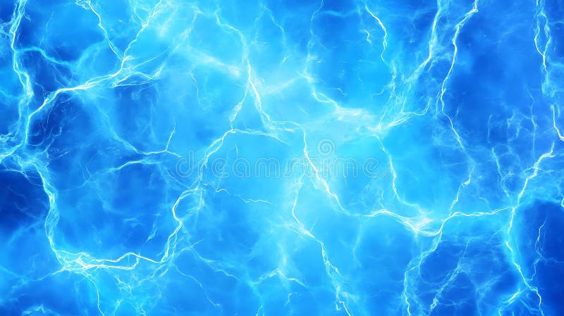 Bright Blue Electric Lightning Bolts Spread Across the Image, Creating ...