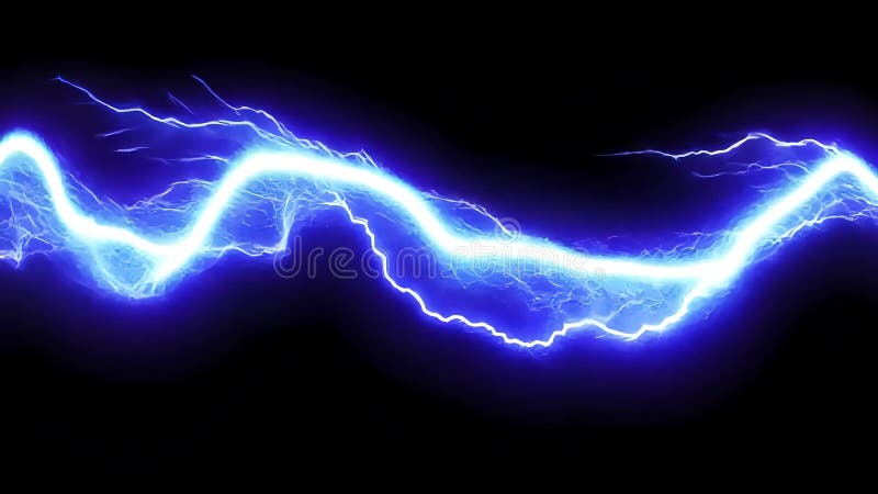 Bright Blue Electrical Lightning Strike Sparking Across a Dark Black ...