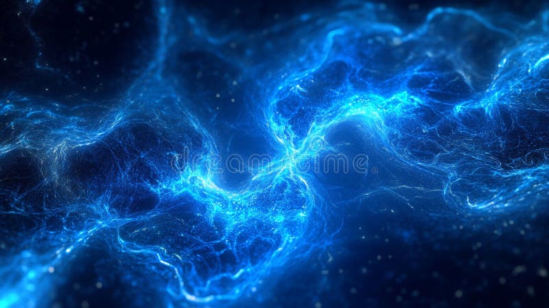 Vibrant Blue Abstract Energy Pattern with Flowing Waves and Starry ...