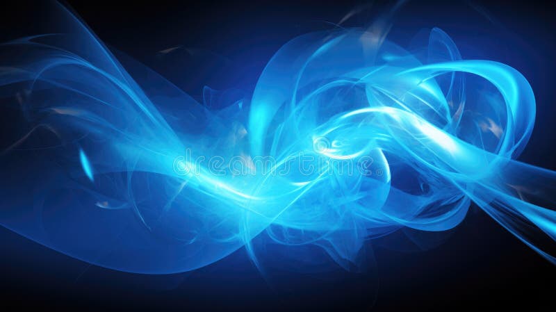 Bright Blue Energy Fractal Flow, Abstract Illustration Stock ...
