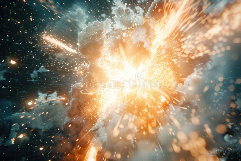 A Bright Blue Explosion in Space with a Lot of Stars Stock Photo ...