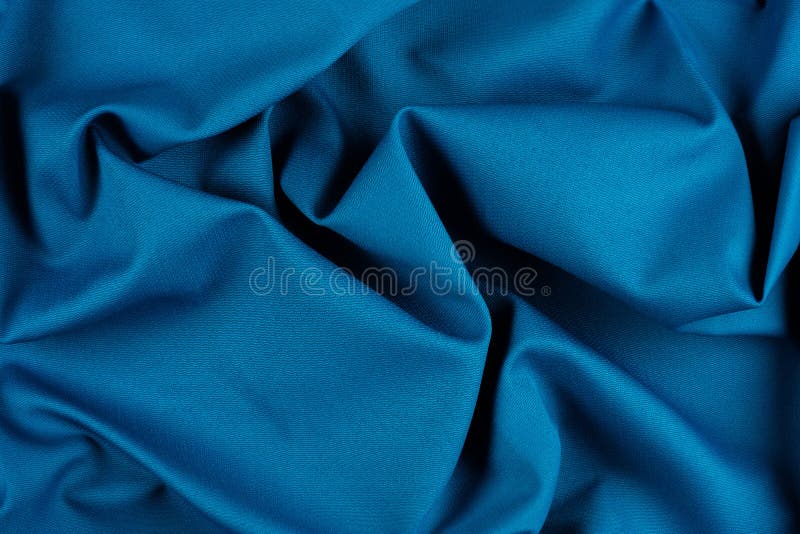 Bright Blue Fabric Texture with Folds. Stock Photo - Image of bright ...