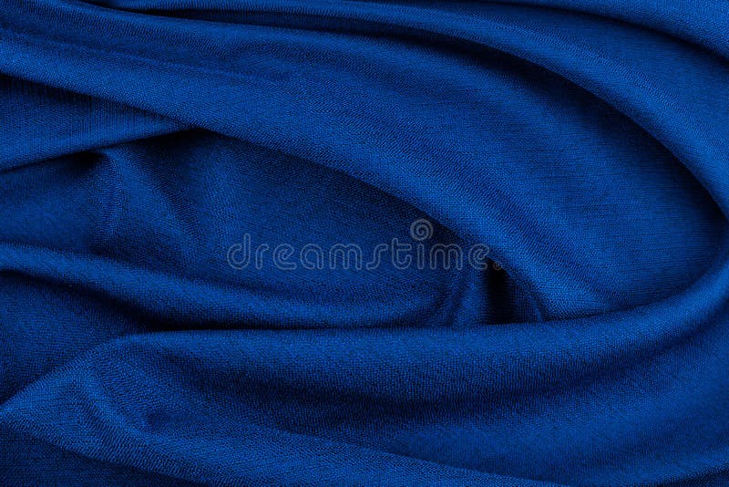 Bright Blue Fabric Texture with Folds Stock Image - Image of clothing ...