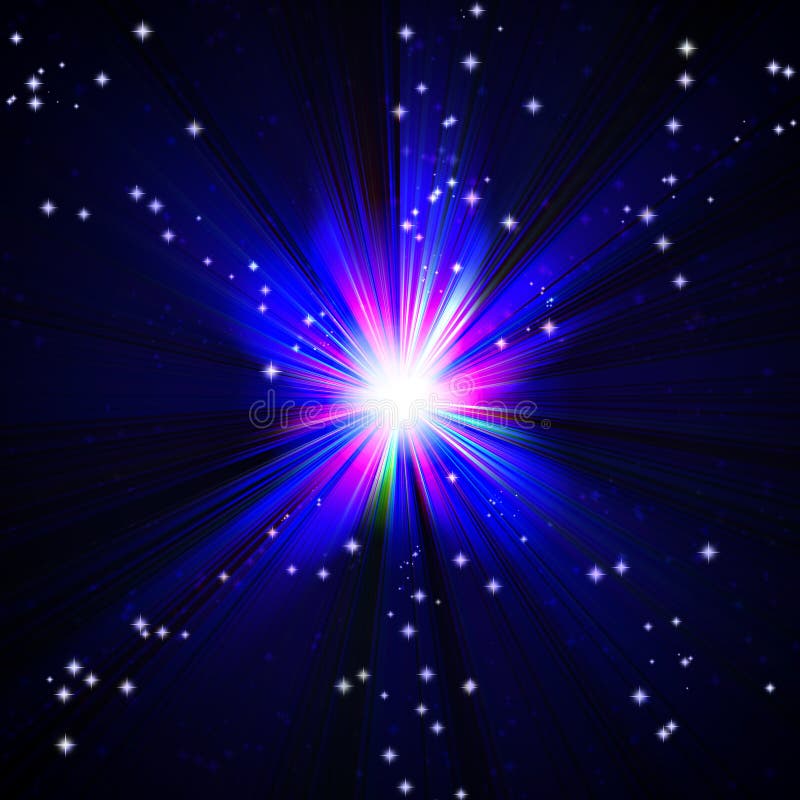 Bright Blue Flash with Lightning Stock Illustration - Illustration of ...