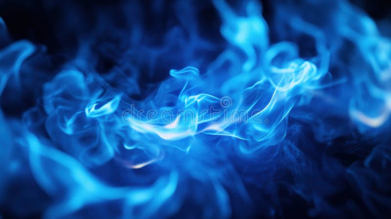 Bright Blue Gas Flame Captured in Close Up Showing Dynamic Movement and ...
