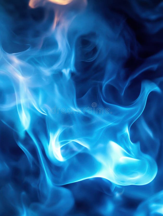 Bright Blue Gas Flame Flickering in the Darkness with Vibrant Hues and ...