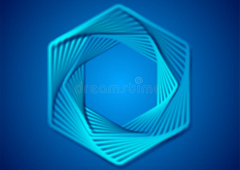 Bright Blue Geometric Smooth Hexagons Abstract Tech Background Stock ...