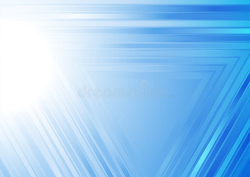 Bright Blue Geometric Tech Background with Glossy Triangles Stock ...