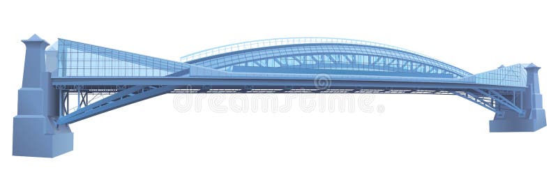 Bright Blue Glass and Metal Bridge Stock Vector - Illustration of ...