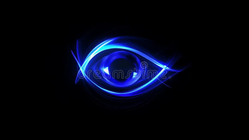 Bright Blue Glowing Eye Design with Smooth Curves and Modern Aesthetics ...