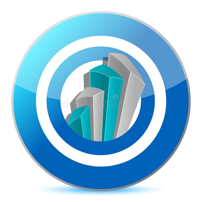 Bright Blue Graph on a Target Stock Illustration - Illustration of data ...