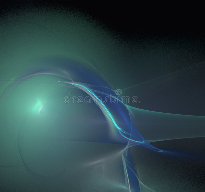 Bright Blue-green Abstract Pattern on Black, Color Digital Graphics ...