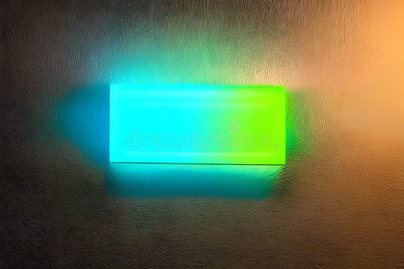 Bright Blue and Green Rectangle Neon at the Wall Backdrop and ...
