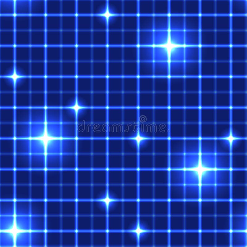 Bright Blue Grid with Shining Points. Stock Vector - Illustration of ...
