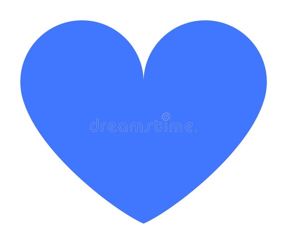 Bright Blue Heart Shape for Love and Compassion in Simple Vector Design ...