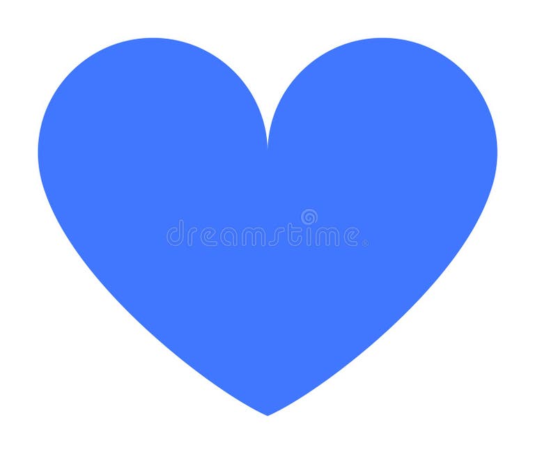 Bright Blue Heart Shape for Love and Compassion in Simple Vector Design ...