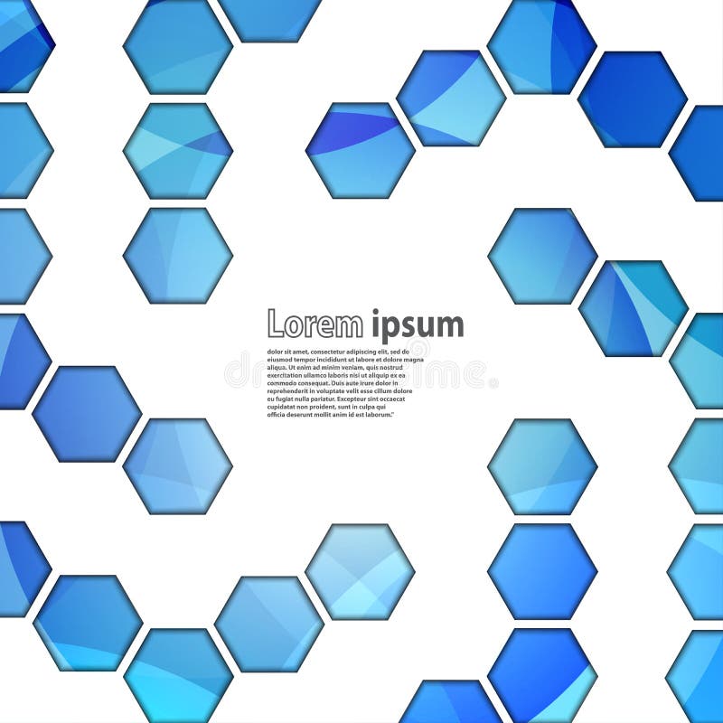 Bright blue hexagon stock vector. Illustration of presentation - 63153663