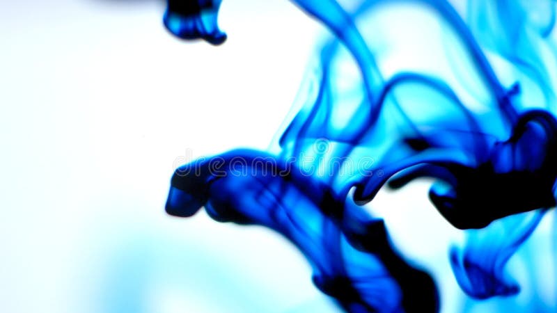 Bright Blue Ink Drop Pigment in Water Macro Stock Photo - Image of ...