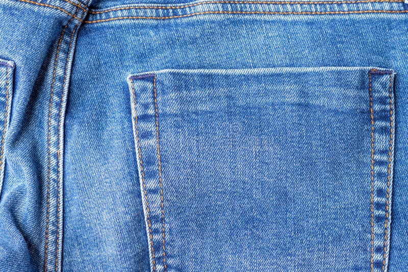 Bright Blue Jeans Fabric Texture. Denim Background with Back Pocket ...