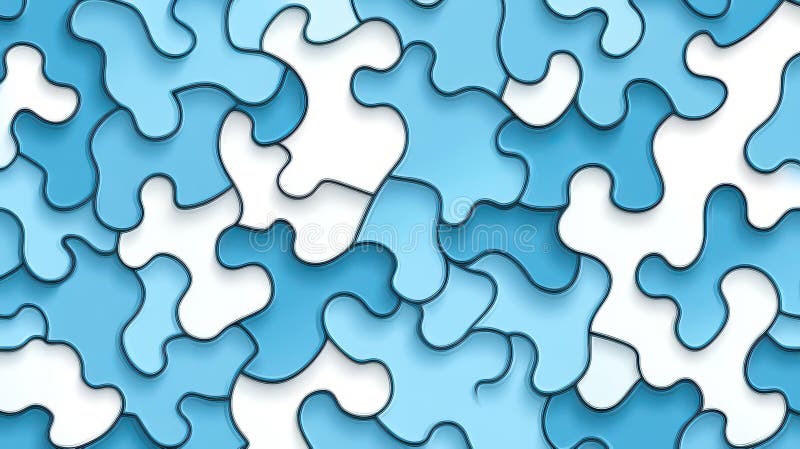 Bright Blue Jigsaw Puzzle Design, Perfect for Adding a Pop of Color ...