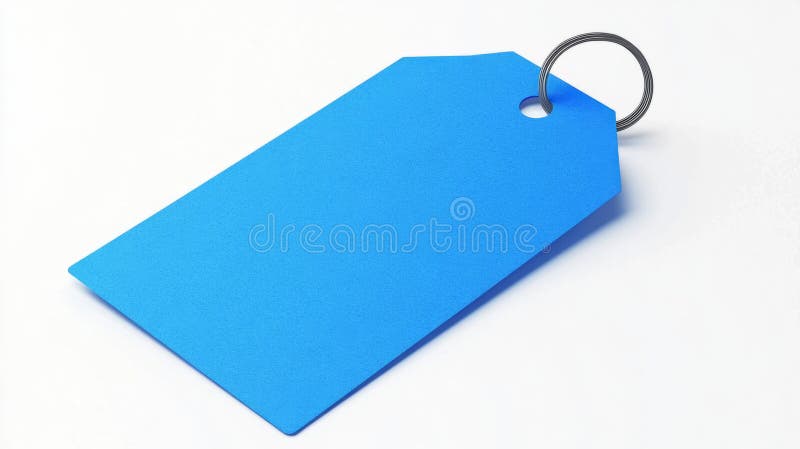 Bright Blue Blank Tag with a Metal Loop on a White Background Ideal for ...