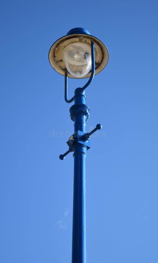 Bright Blue lamp post stock image. Image of dorset, blue - 105780867