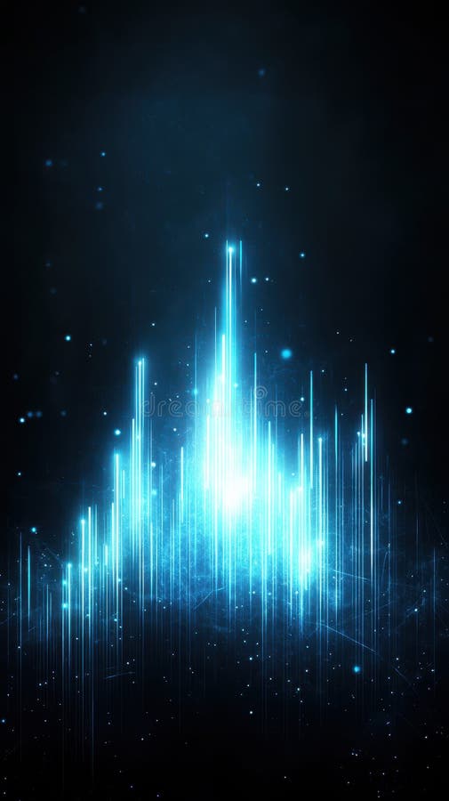 Bright Blue Light Beams Create Stunning Visual Effect Stock ...