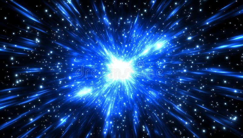 Bright Blue Light Bursts from the Center Stock Illustration ...