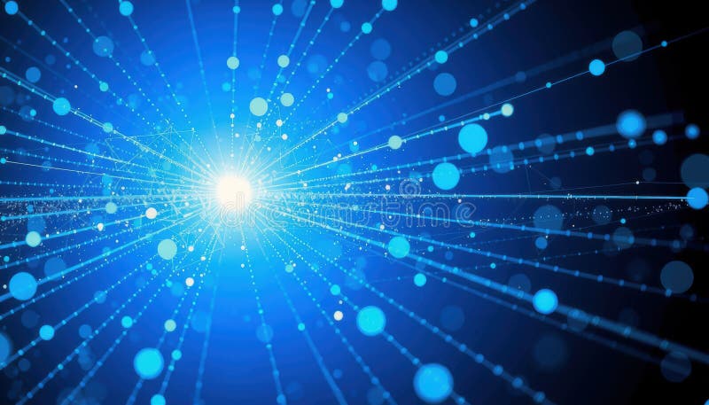 Bright Blue Light Radiating from Center, Creating Vibrant and Dynamic ...