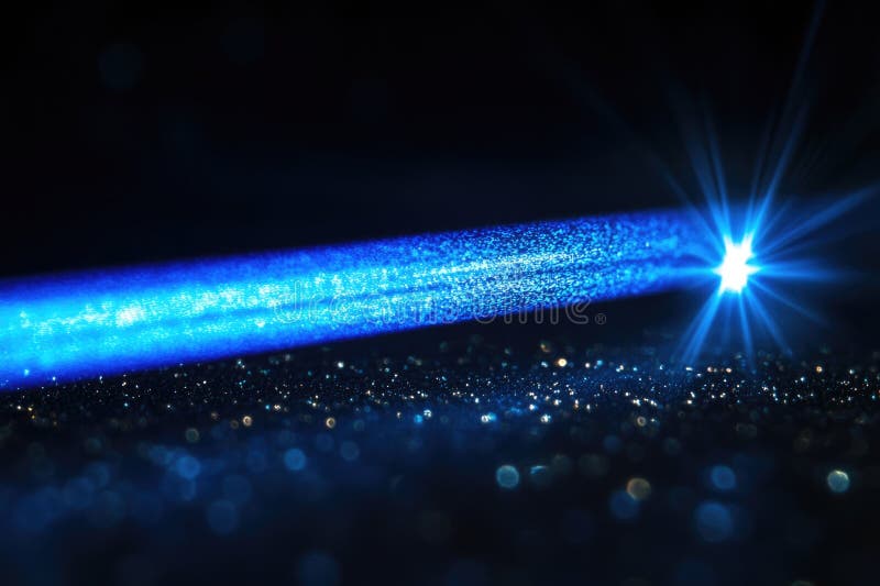 A Bright Blue Light Shining Brightly on a Black Background, Suitable ...
