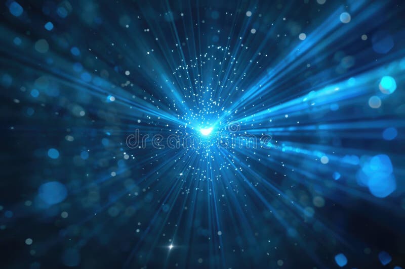 A Bright Blue Light Shining through a Starburst Stock Photo - Image of ...