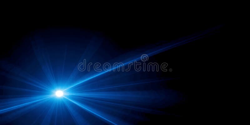 A Bright Blue Light Source Emitting Rays Against a Dark Background ...