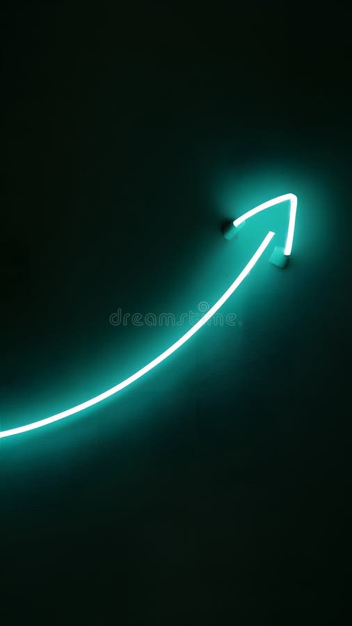 Bright Blue Line Symbolizing Growth or Progress Against Dark Background ...
