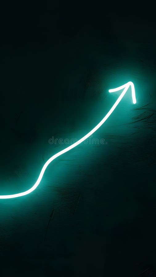 Bright Blue Line Symbolizing Growth or Progress Against Dark Background ...