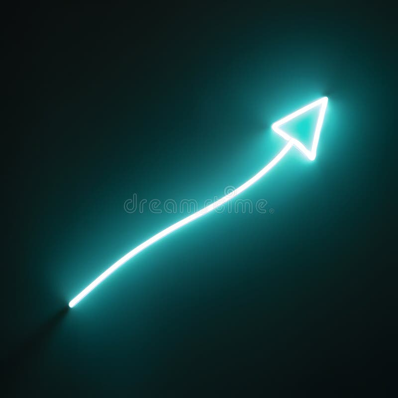Bright Blue Line Symbolizing Growth or Progress Against Dark Background ...