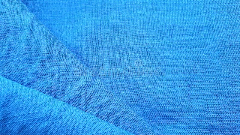Bright Blue Linen Fabric with Plain Weave. Cotton, Linen. the Texture ...
