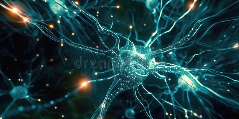 Bright Blue Lines Connect the White Dots, Creating a Network Connection. AIG42. Stock Image ...