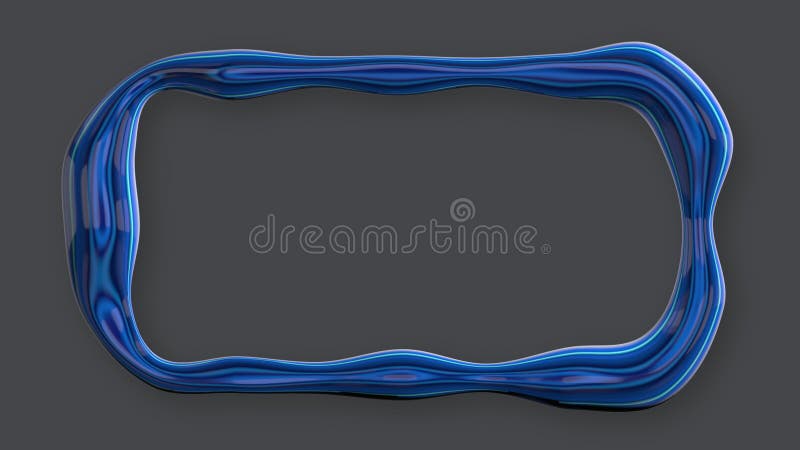 Bright Blue Liquid Organic Frame with Endless Circular Motion. 3D ...