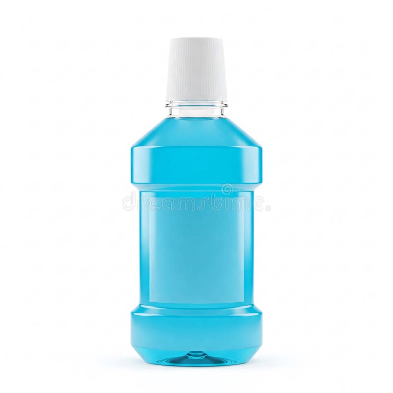 Bright Blue Liquid in a Plastic Bottle with a White Cap Stock ...