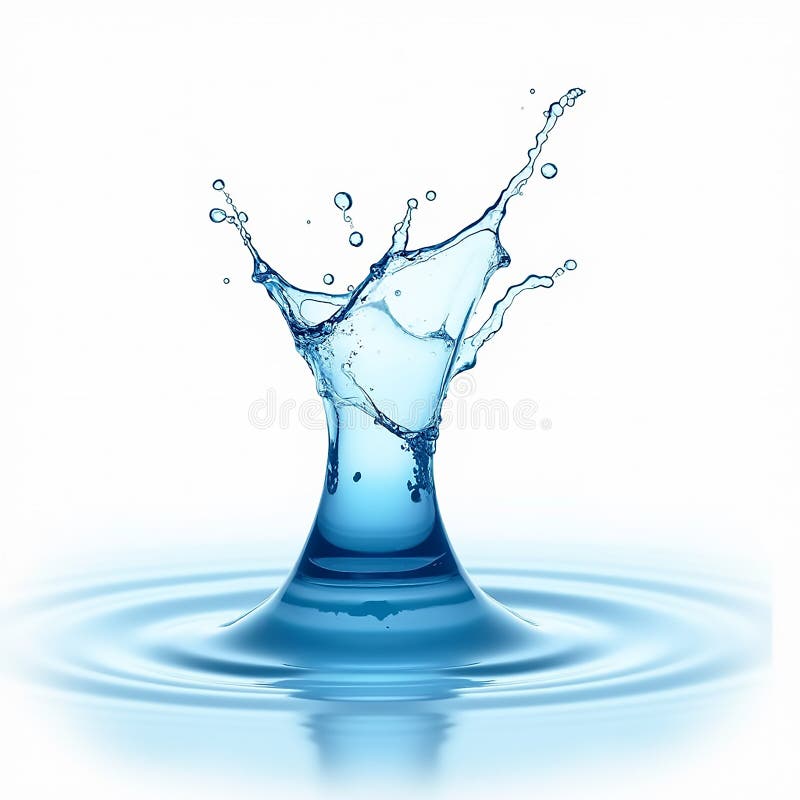 A Bright Blue Liquid Splash Rises Dramatically from a Calm Surface ...